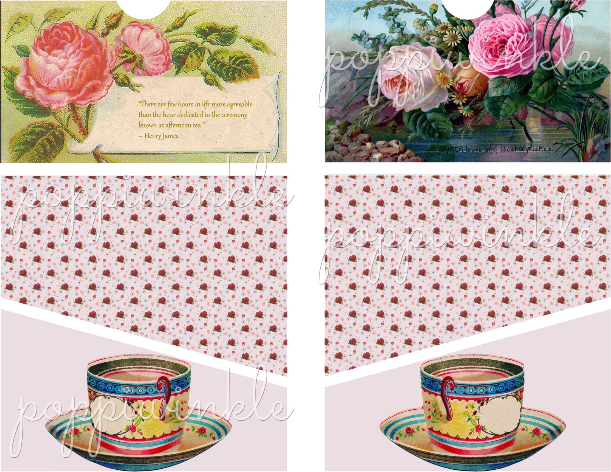 Digital Papers - Tea Party – poppiwinkle