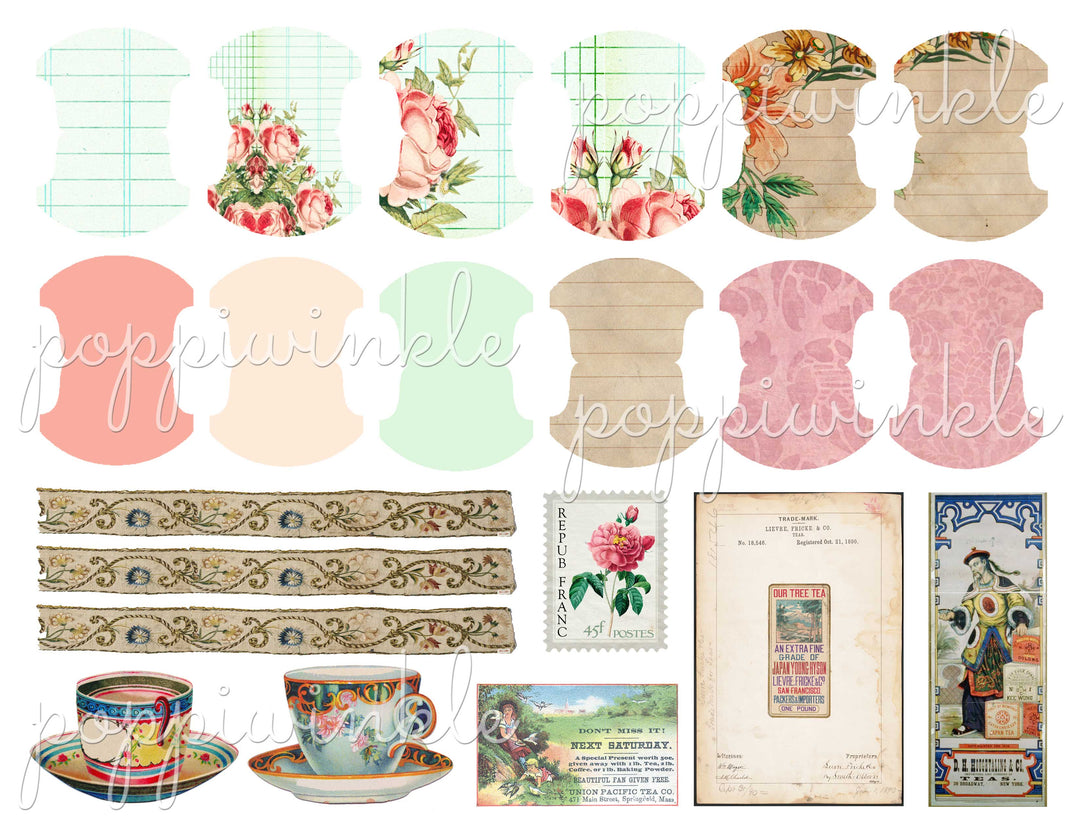 Digital Papers - Tea Party – poppiwinkle