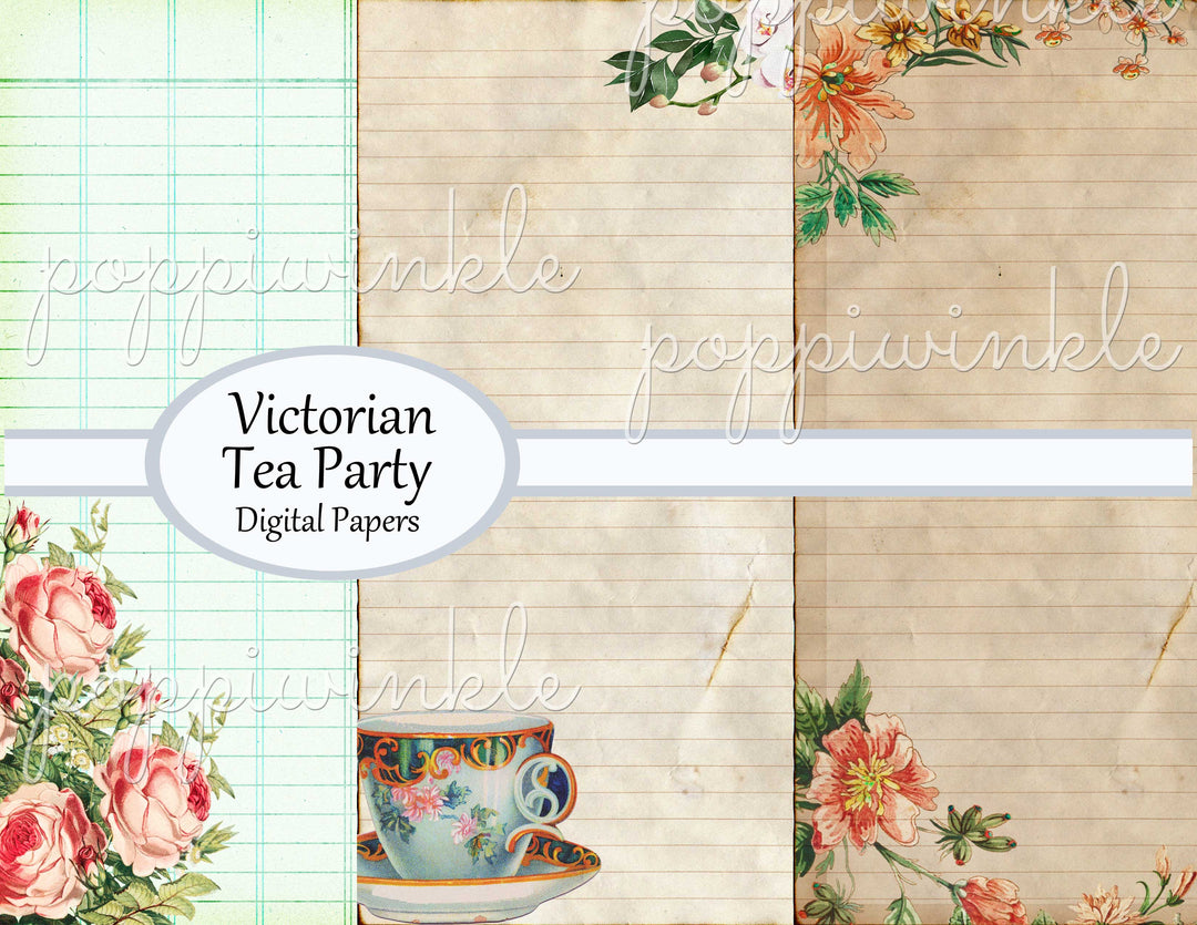 Digital Papers - Tea Party – poppiwinkle